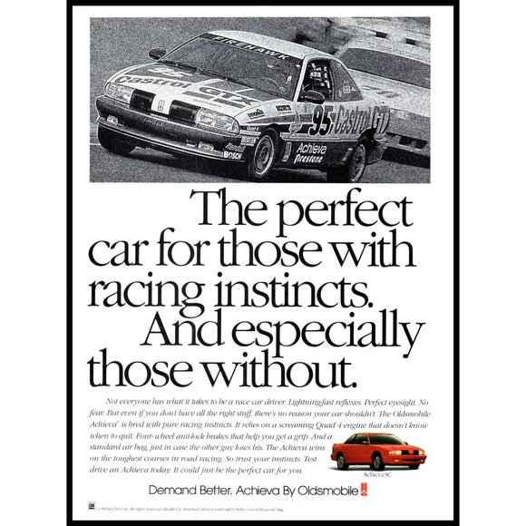 Oldsmobile | Art | 994 Oldsmobile Achieva Sc 2 Door Coupe Vintage Print ...